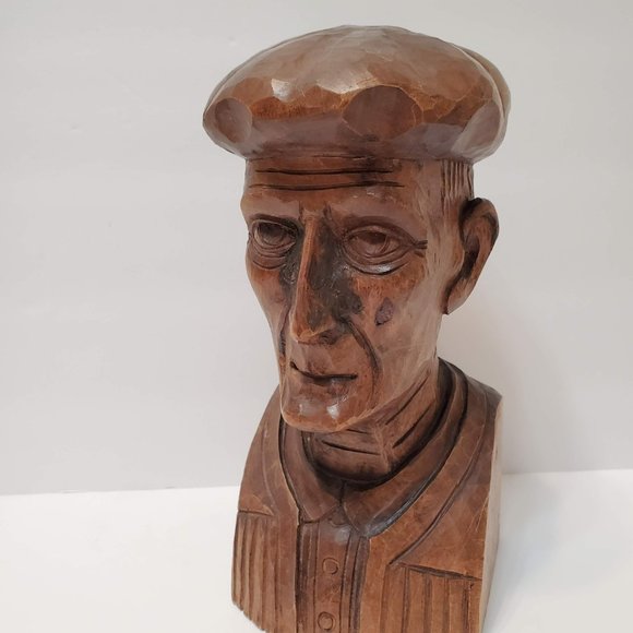 Jose Alberdi | Art | Hand Carved Wood Busts J Alberdi Midcentury ...